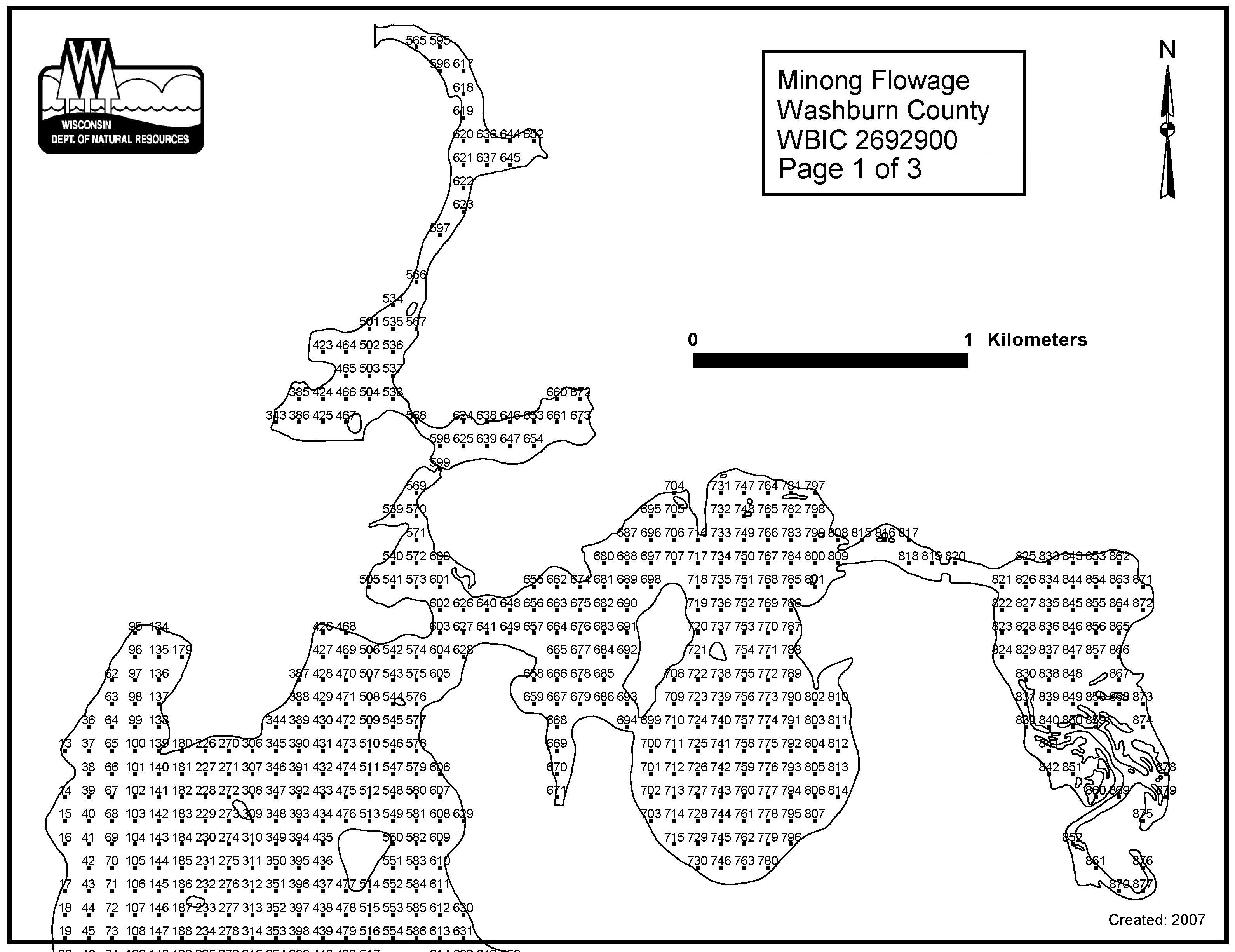 Water Detail - Minong Flowage, Totagatic River,Lower Namekagon River ...
