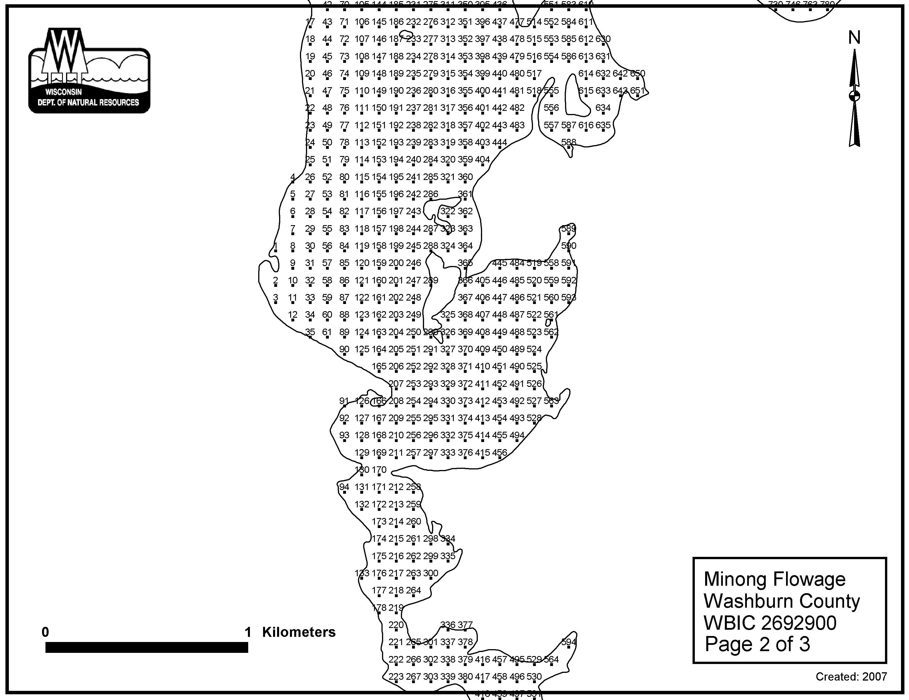Water Detail - Minong Flowage, Totagatic River,Lower Namekagon River ...