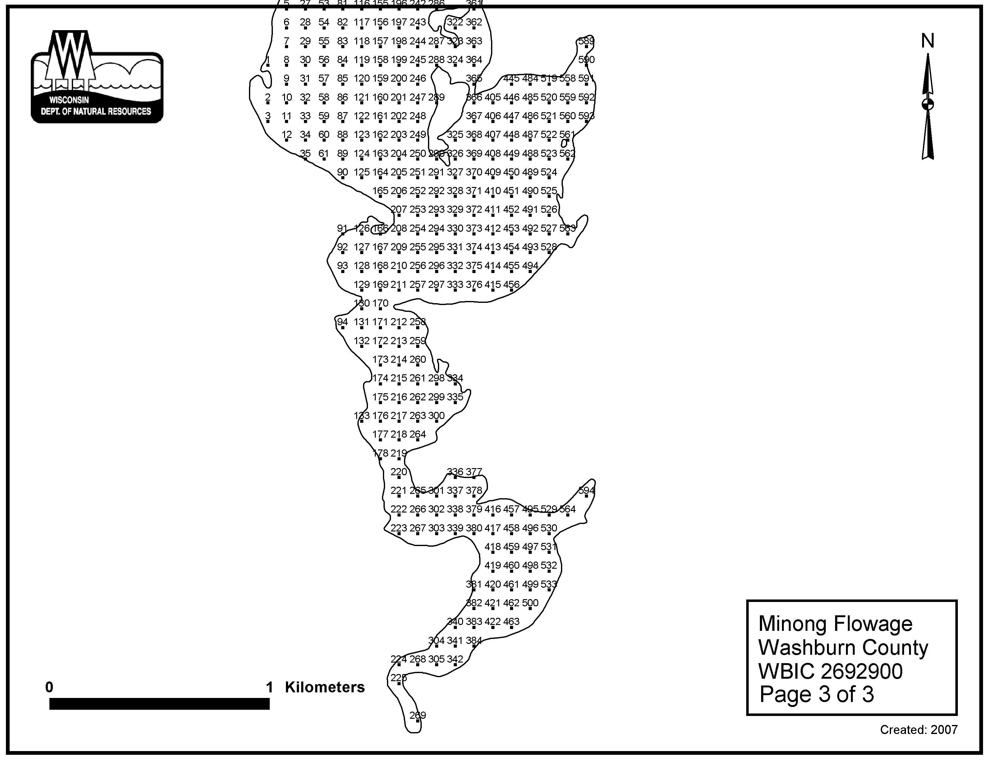 Water Detail - Minong Flowage, Totagatic River,Lower Namekagon River ...