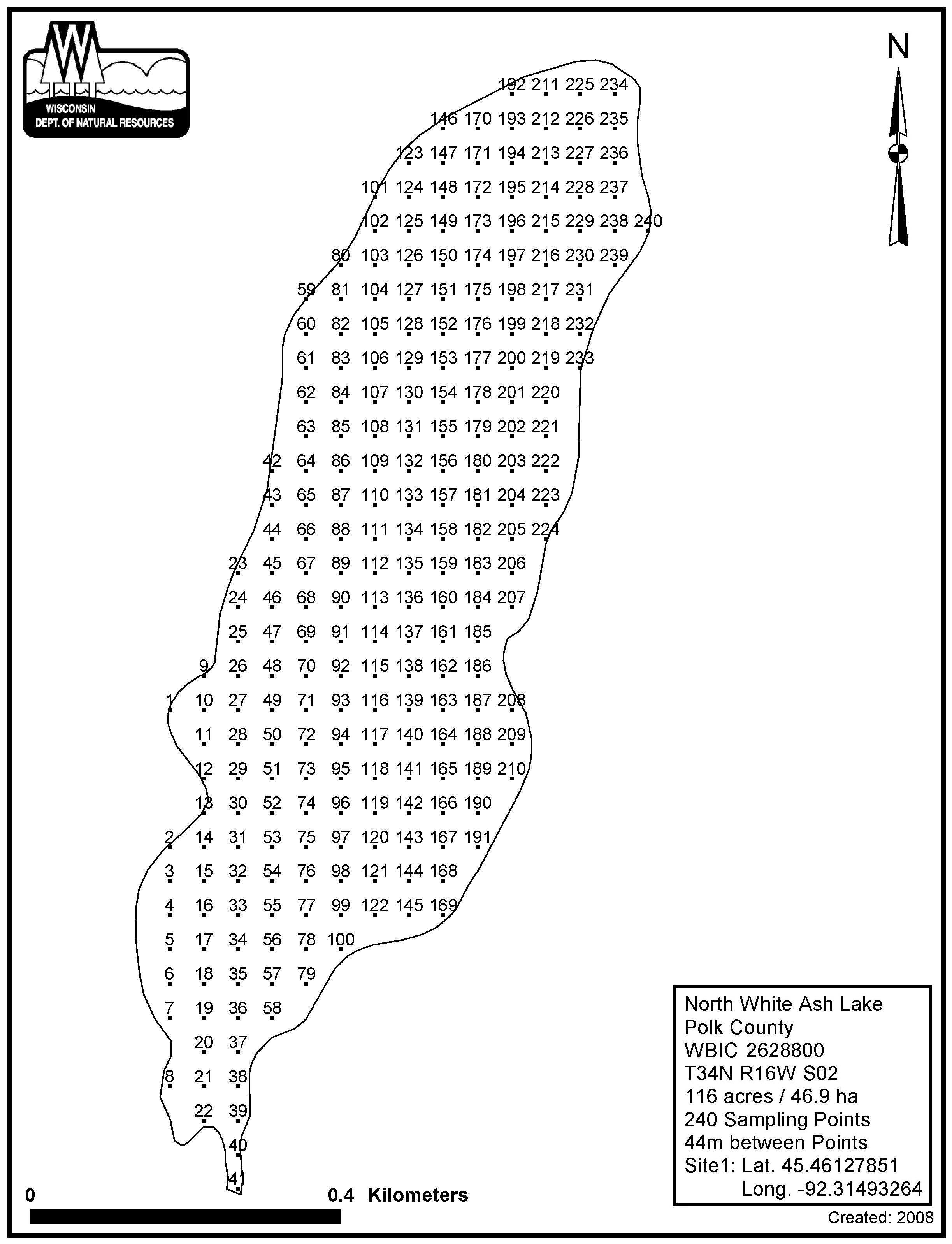 Water Detail - White Ash Lake, North, Upper Apple River Watershed (SC06)